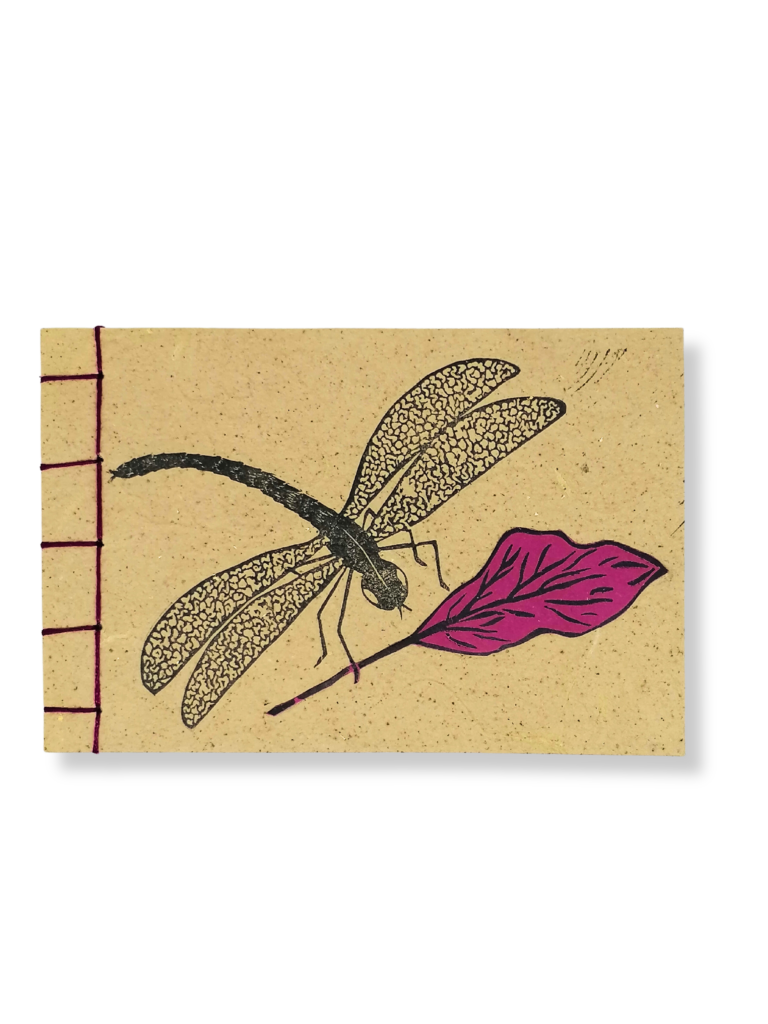 Carnet à reliure japonaise "Libellule" - Lettres en Voyage